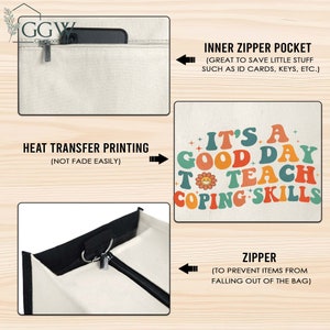 School Counselor Tote Bag, Coping Skills Tote Bag, Mental Health Gift ...