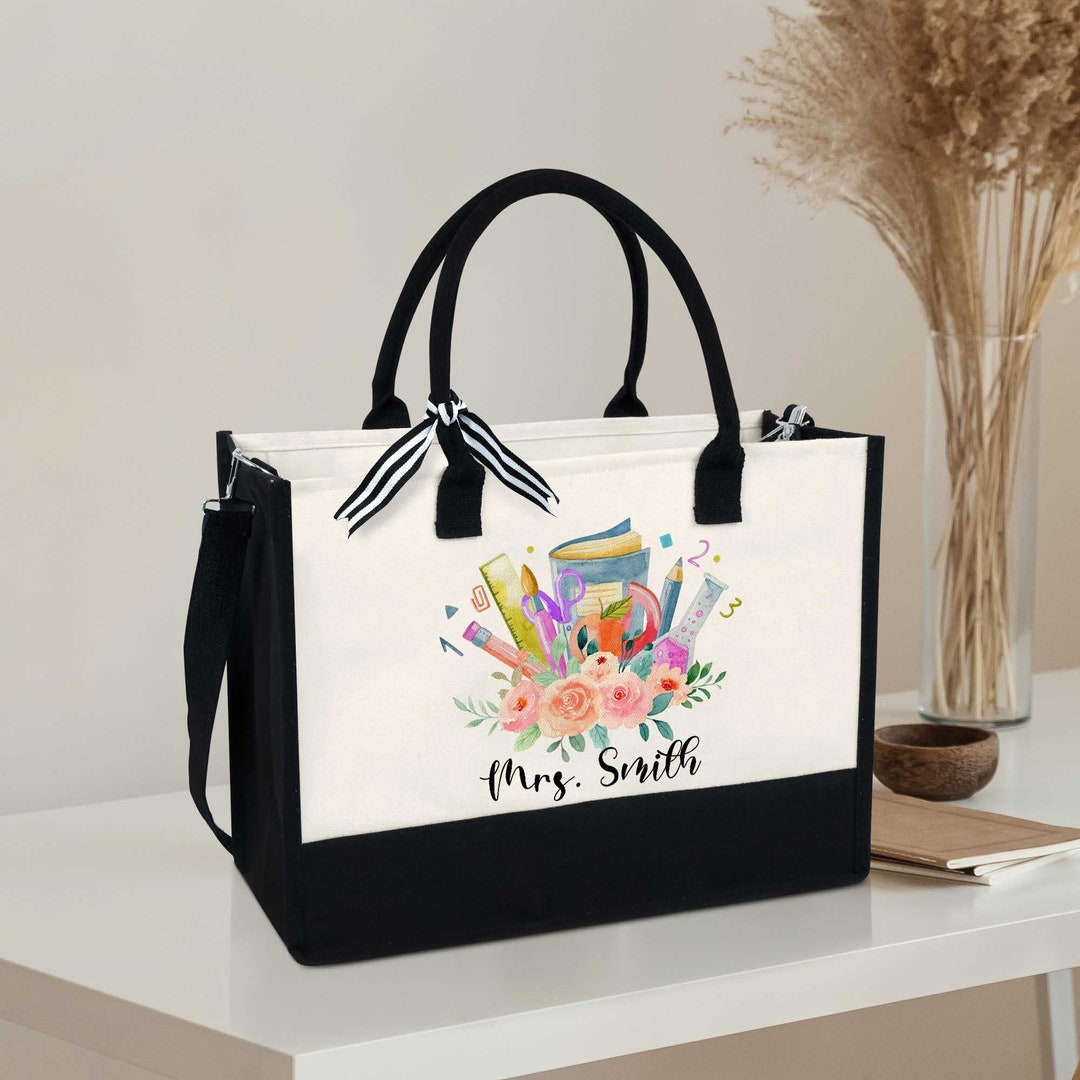 Teacher Tote Bag, Teacher Gift Bag, Teacher Bag, Personalized Teacher ...