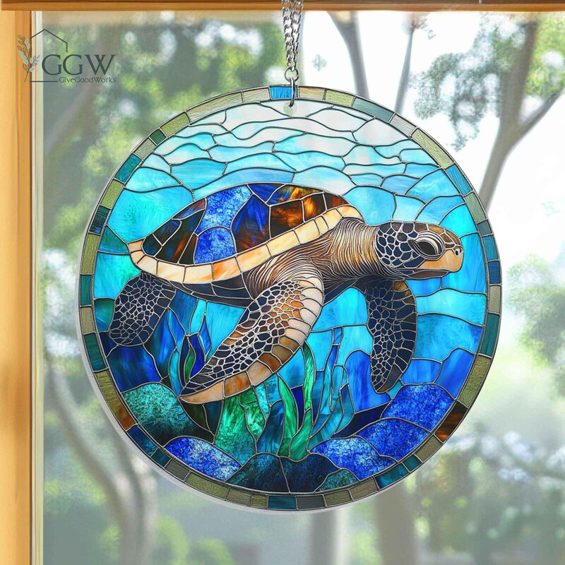 Turtle Suncatcher - Etsy