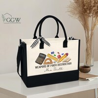 Math is My Jam Tote Bag, Funny Math Tri Color Tote Bag, Math Teacher ...