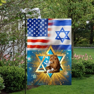 American Israel Israeli Flag, We Stand With Israel, Jewish, Lion of ...