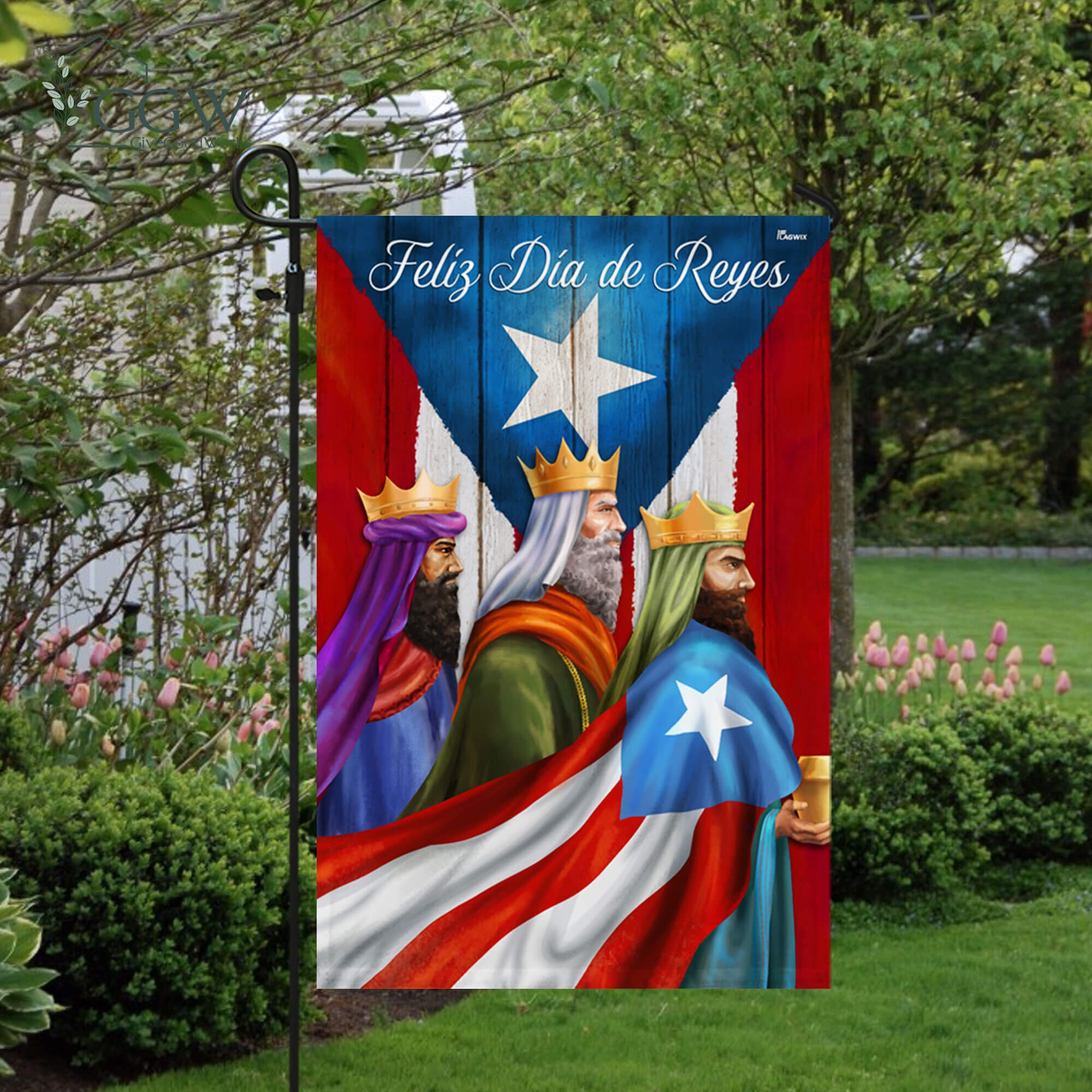 Three Kings Puerto Rico Flag, Three Wise Kings Flag, Puerto Rico Flag ...