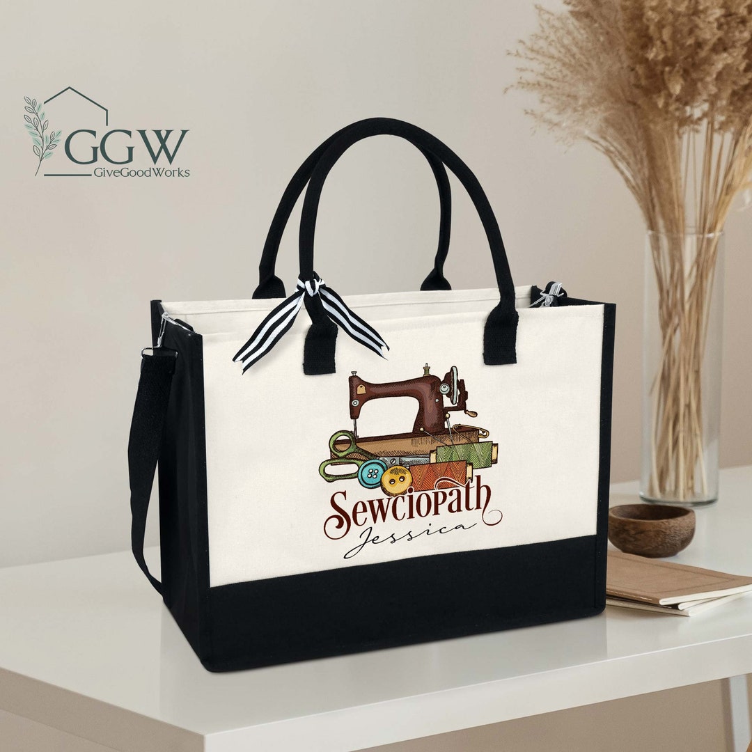 Personalized Sewing Tote Bag, Sewciopath Tote Bag, Funny Sew Bag ...