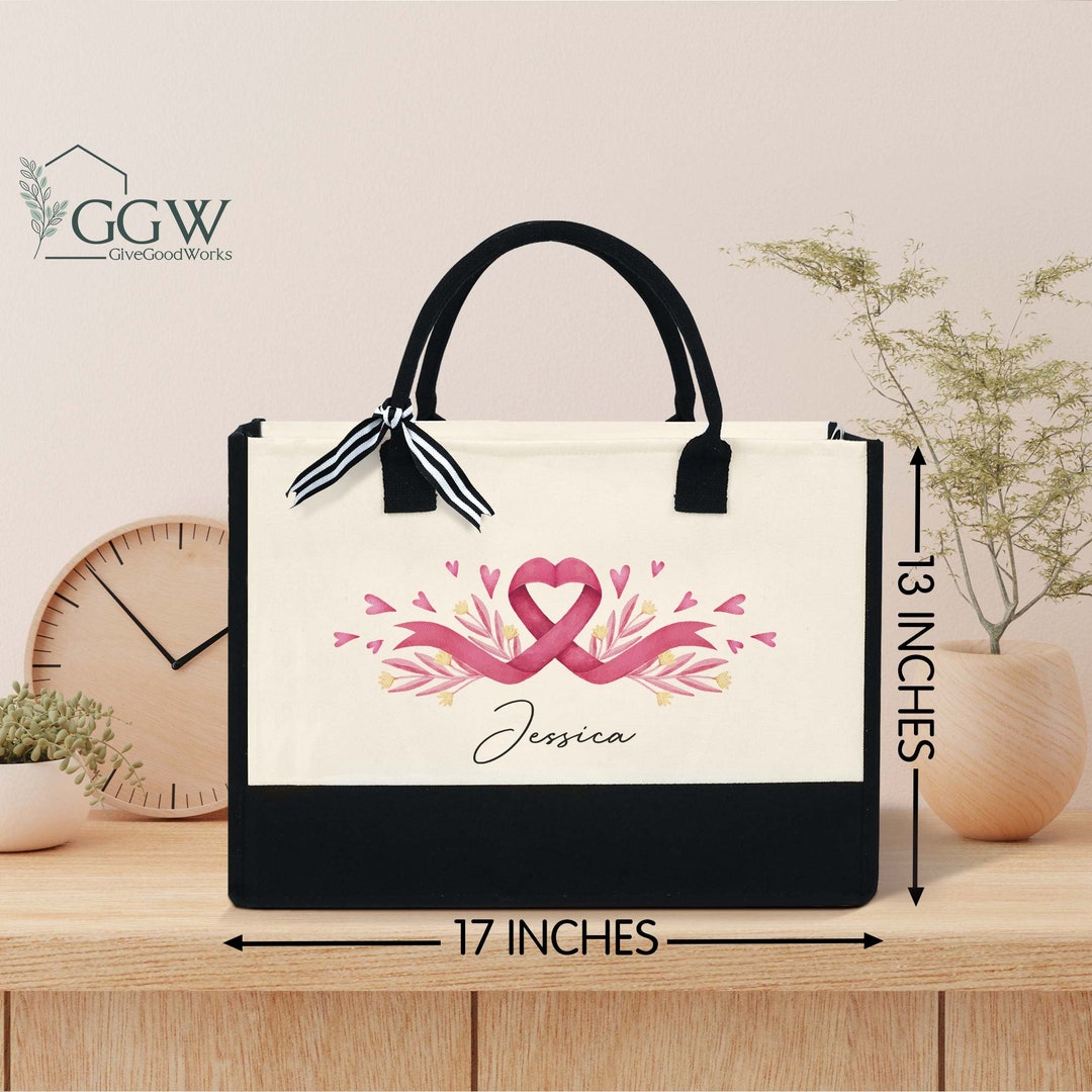 Personalized Breast Cancer Bag, Breast Cancer Warrior Gift, Breast ...