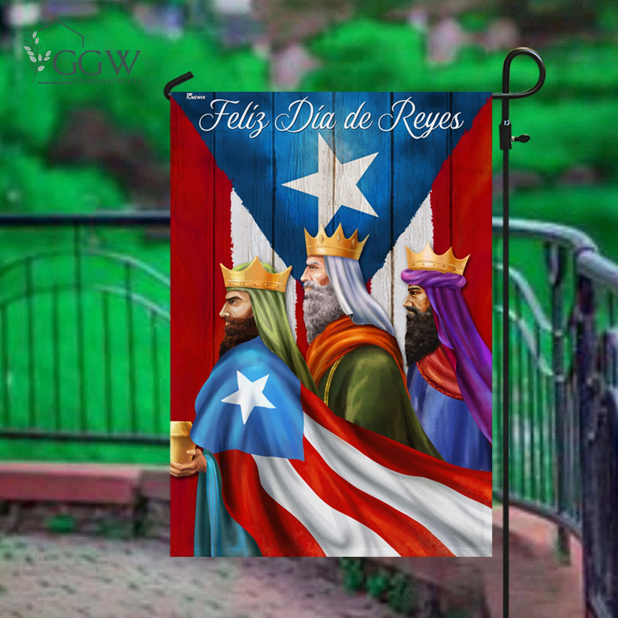 Three Kings Puerto Rico Flag, Three Wise Kings Flag, Puerto Rico Flag ...