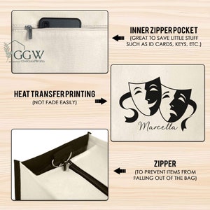 Theater and Drama Teacher Tote Bag, Theater Student Gift for Teacher ...