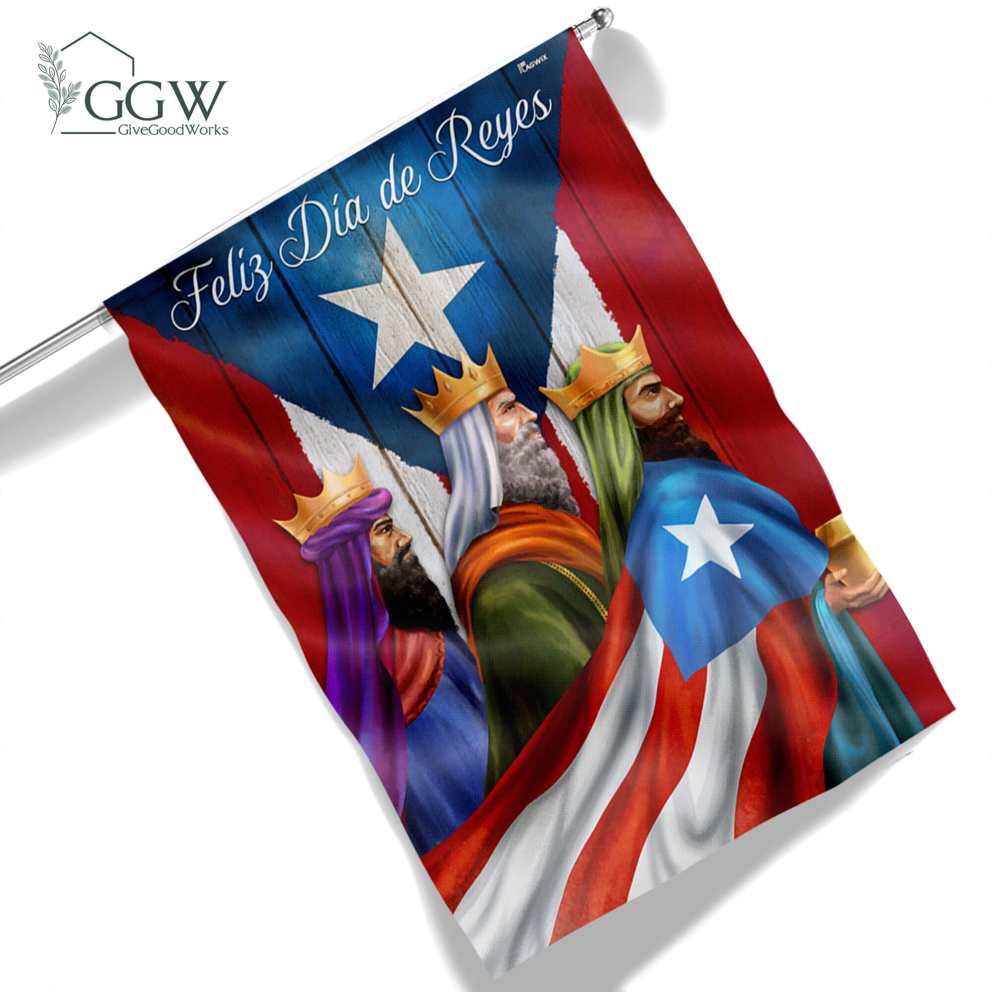 Three Kings Puerto Rico Flag, Three Wise Kings Flag, Puerto Rico Flag ...