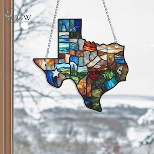 Texas ACRYLIC Suncatcher Hanging, Texas Window Hanging, Northern ...