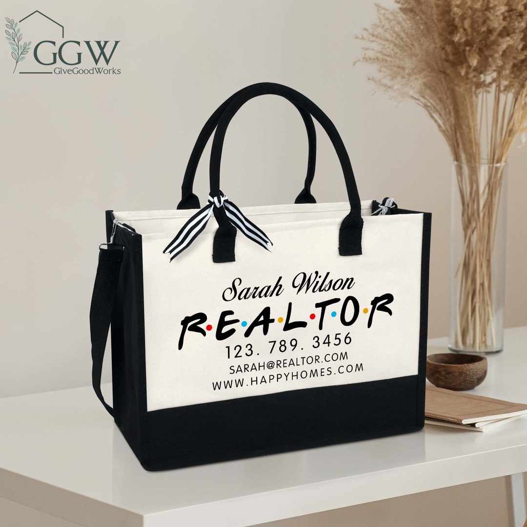 Realtor Tote Bag, Personalized Business Tote Bag, Custom Real Estate ...