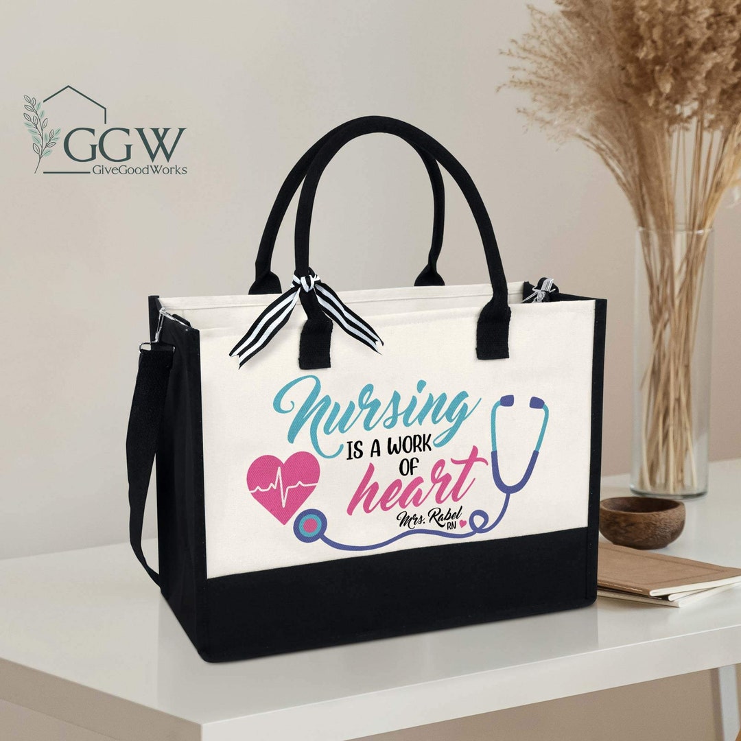 Nurse Personalized Tote Bag, Tote Bag for Nurse, Custom Nurse Tote Bag ...