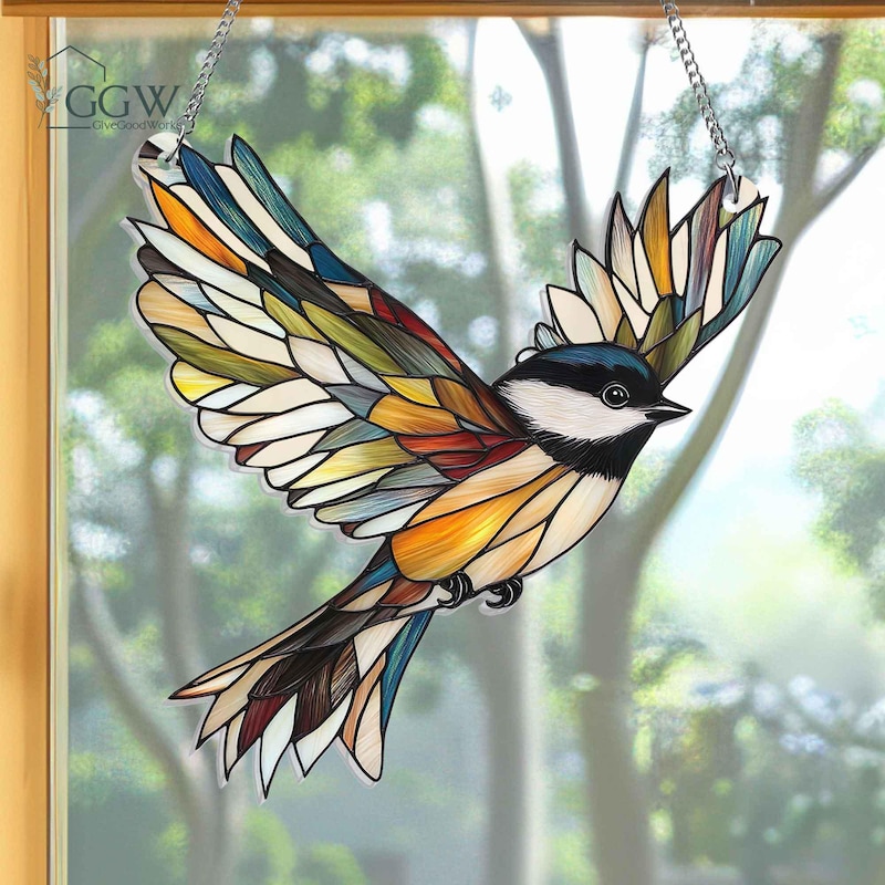 Stained Glass Chickadee - Etsy