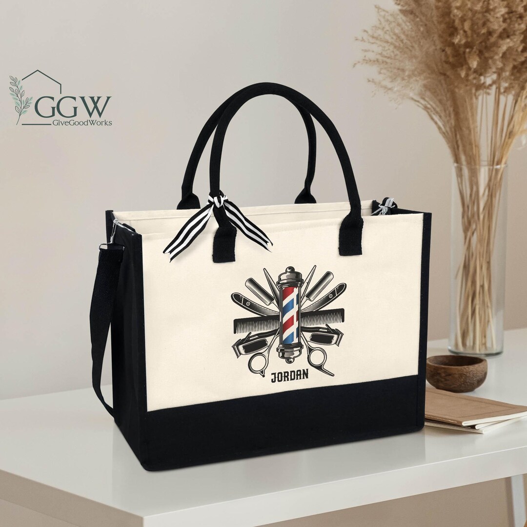 Barber Tote Bag, Barber Shop Bag, Hair Stylist Tote, Personalized ...