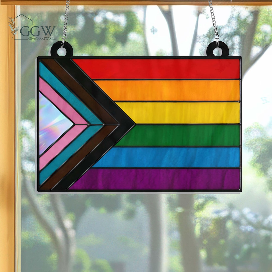 Rainbow Flag ACRYLIC Suncatcher Gift -LGBTQ Pride Month Gift, Lgbt Flag ...
