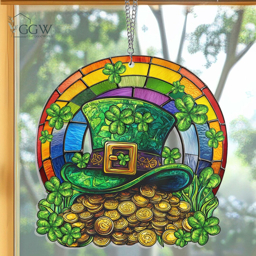 Shamrock Suncatcher Hanging, Shamrock Window Hanging, Shamrock Hangings ...
