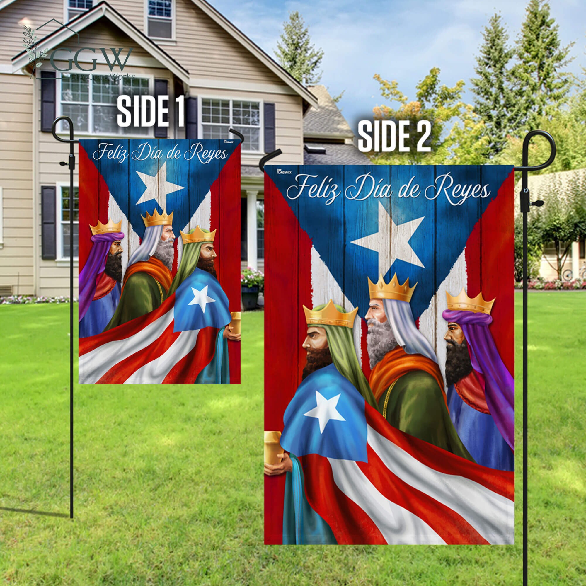 Three Kings Puerto Rico Flag, Three Wise Kings Flag, Puerto Rico Flag ...