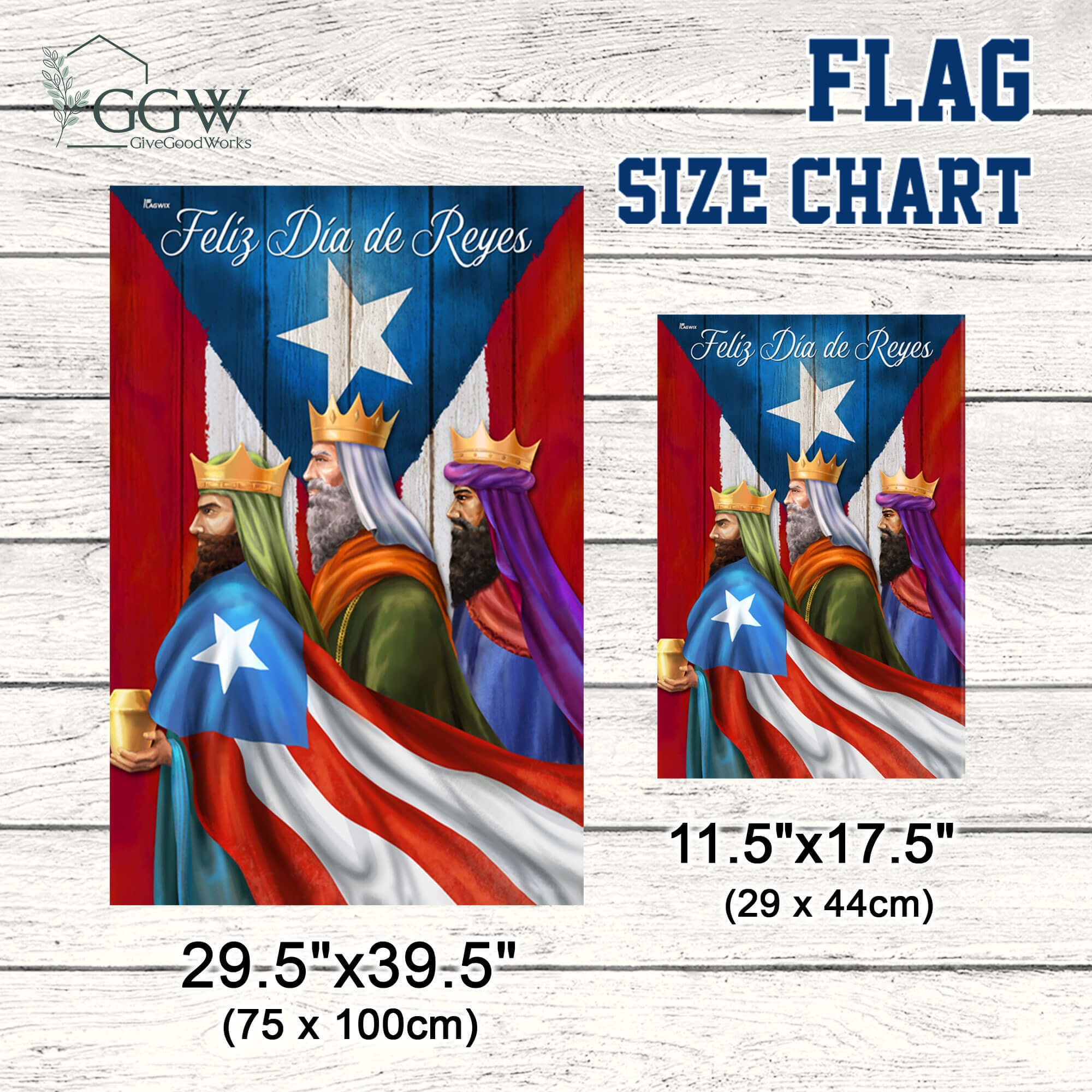 Three Kings Puerto Rico Flag, Three Wise Kings Flag, Puerto Rico Flag ...
