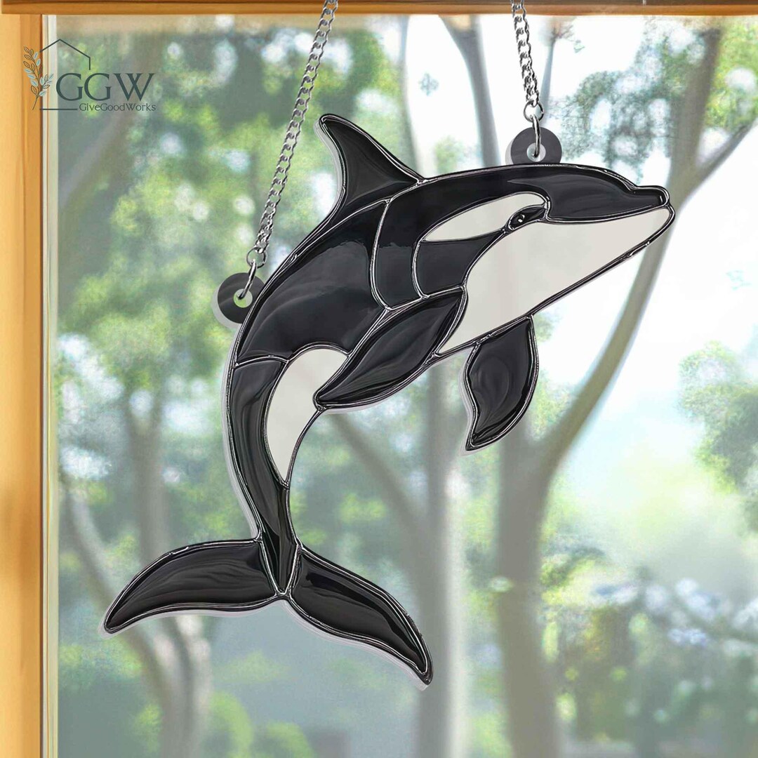 Orca Suncatcher, Orca Whale Acrylic Window Hanging, Killer Whale ...