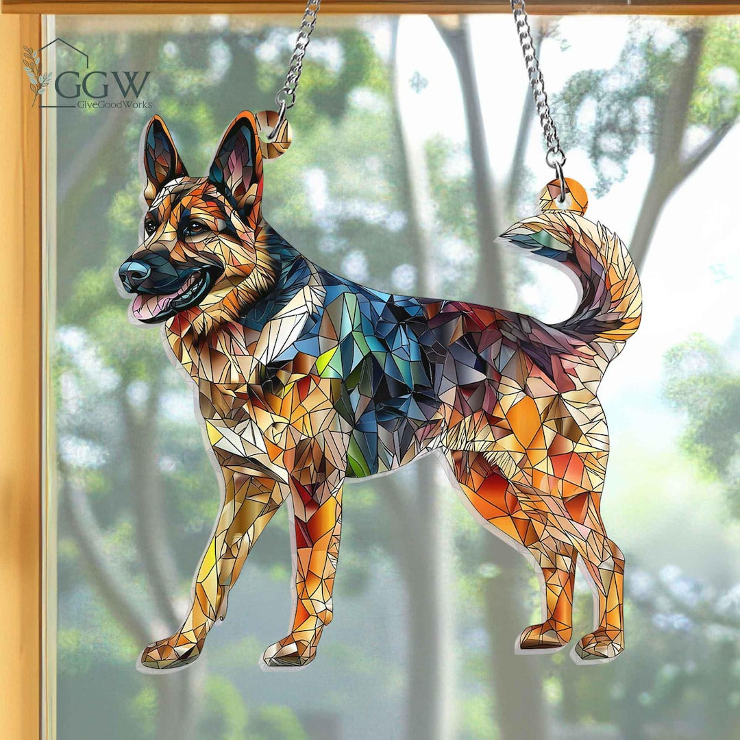 German Shepherd Suncatcher, German Shepherd Window Decor, German ...