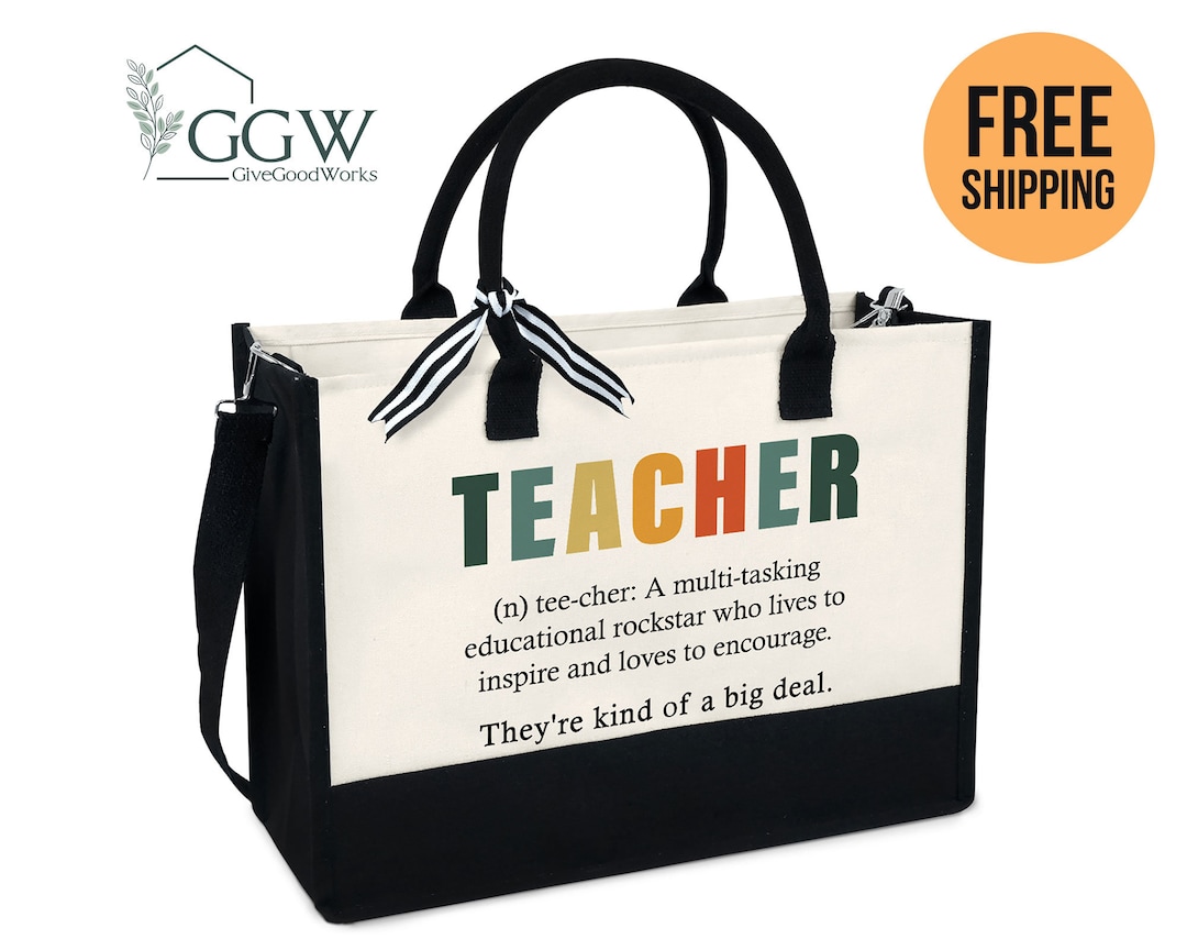 Teacher Tote Bag, End of Year Teacher Bag, Thank You Gifts, Teacher ...