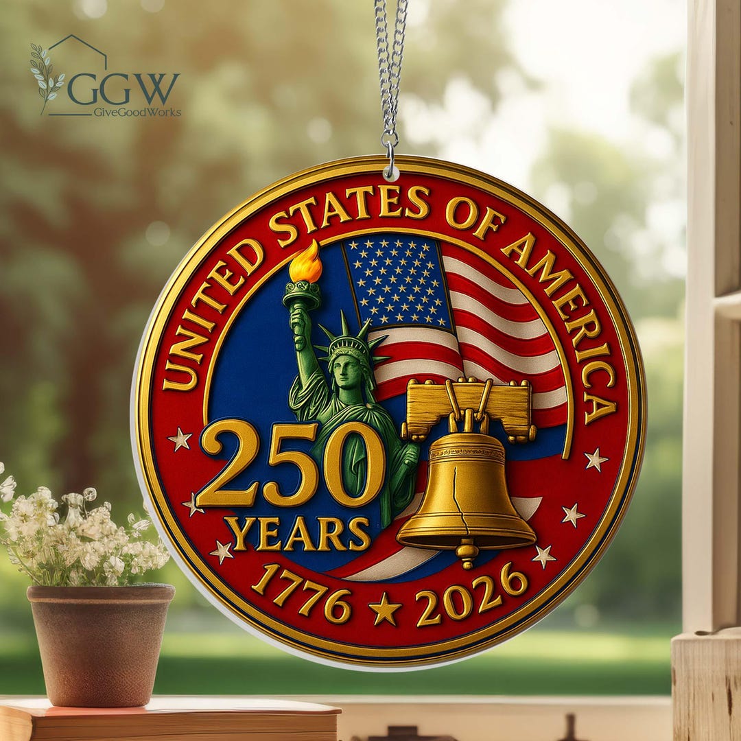USA 250th Anniversary Ornament 1776–2026, Patriotic Liberty Bell ...