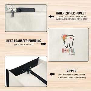 Personalized Dental Tote Bag, Dental Student Gift,dentist Tote, Floral ...