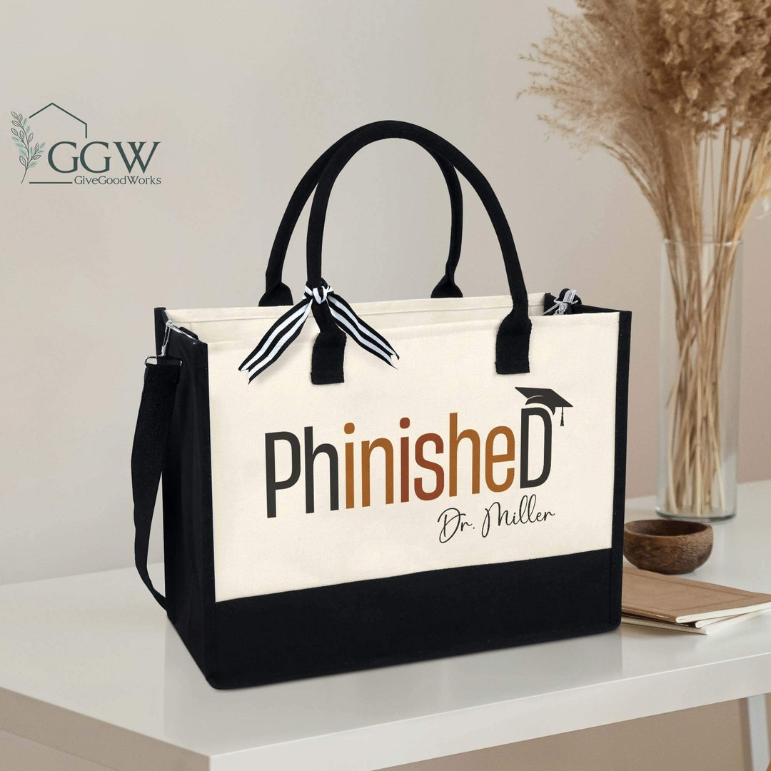 Personalized Phd Graduation Tote Bag, Doctorate Graduation Gift, Doctorate Degree,gift for Phd ...