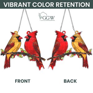 Red Cardinal Suncatcher, Christmas Gift, Cardinals Acrylic Window ...