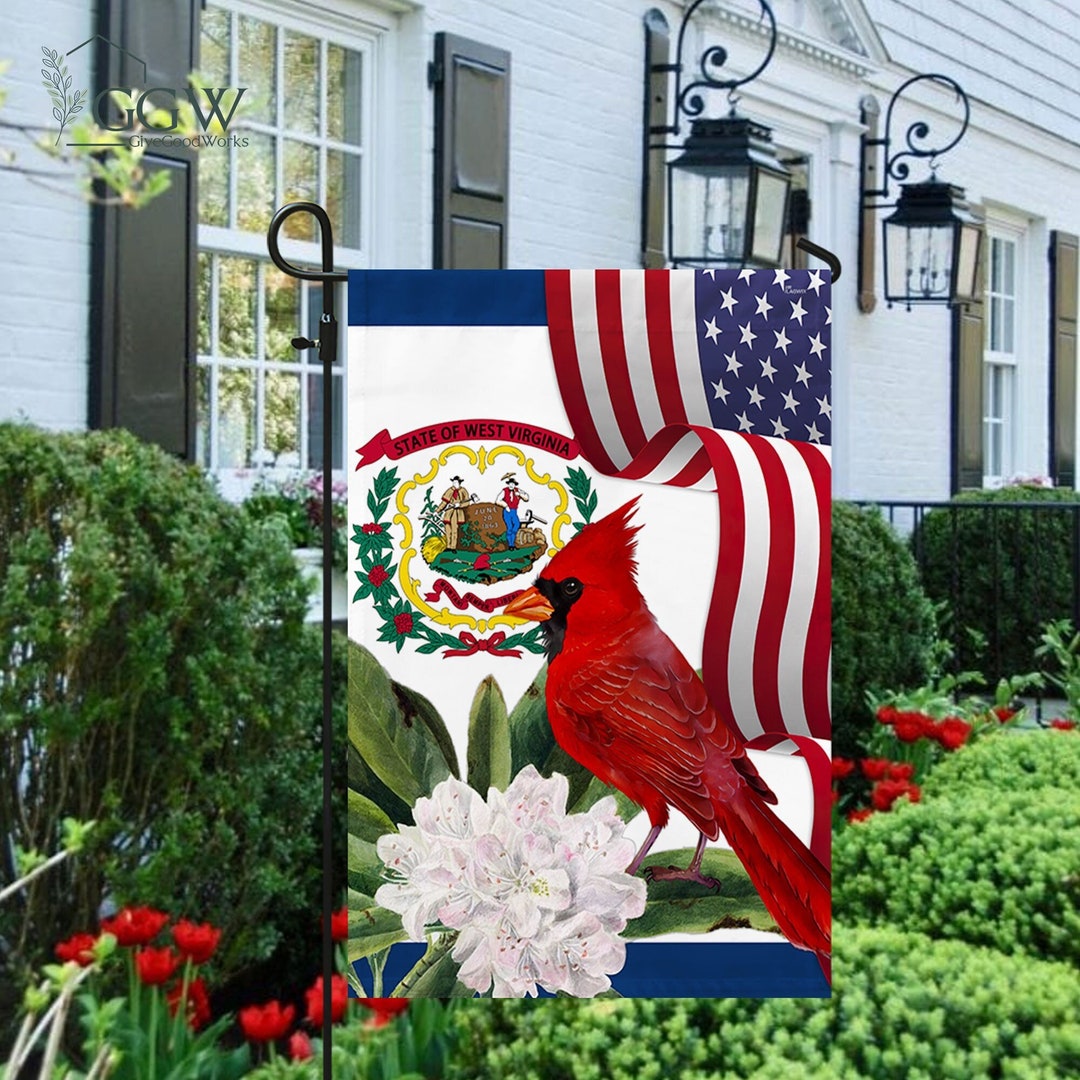 West Virginia Flag, West Virginia Garden Flag, Rhododendron Flower and ...