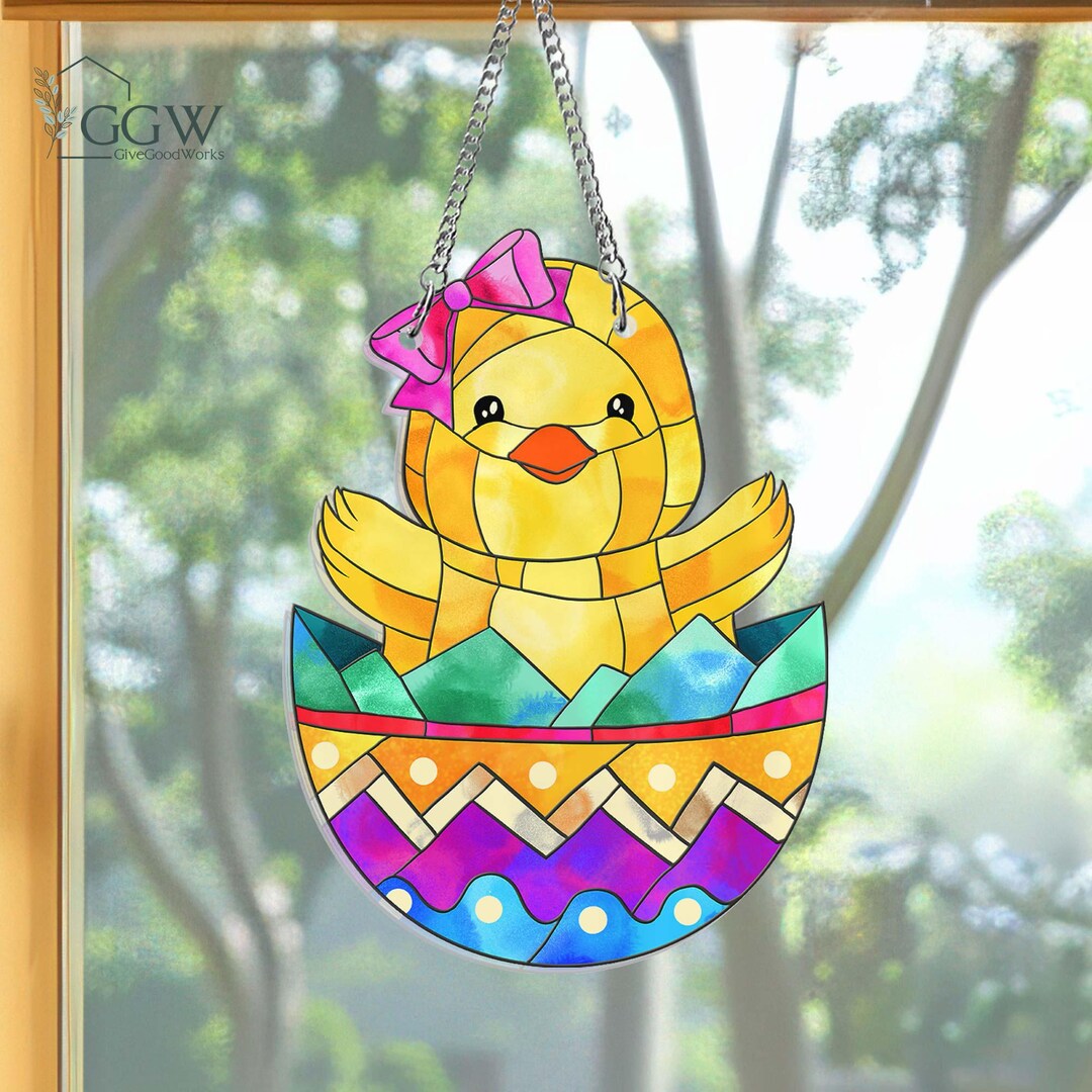 Easter Chick Suncatcher, Easter Gift, Egg Easter, Easter Home Garden ...