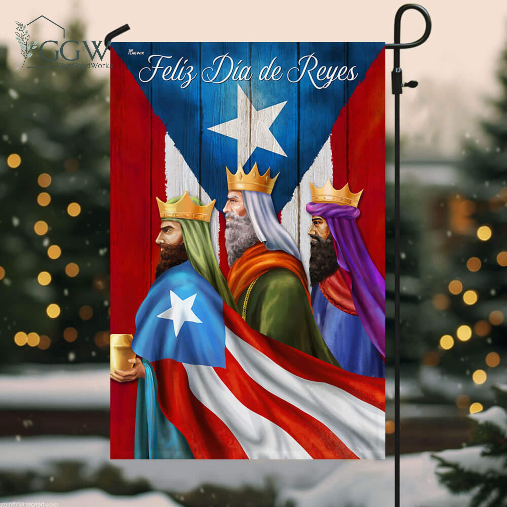 Three Kings Puerto Rico Flag, Three Wise Kings Flag, Puerto Rico Flag ...