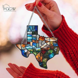Texas ACRYLIC Suncatcher Hanging, Texas Window Hanging, Northern ...