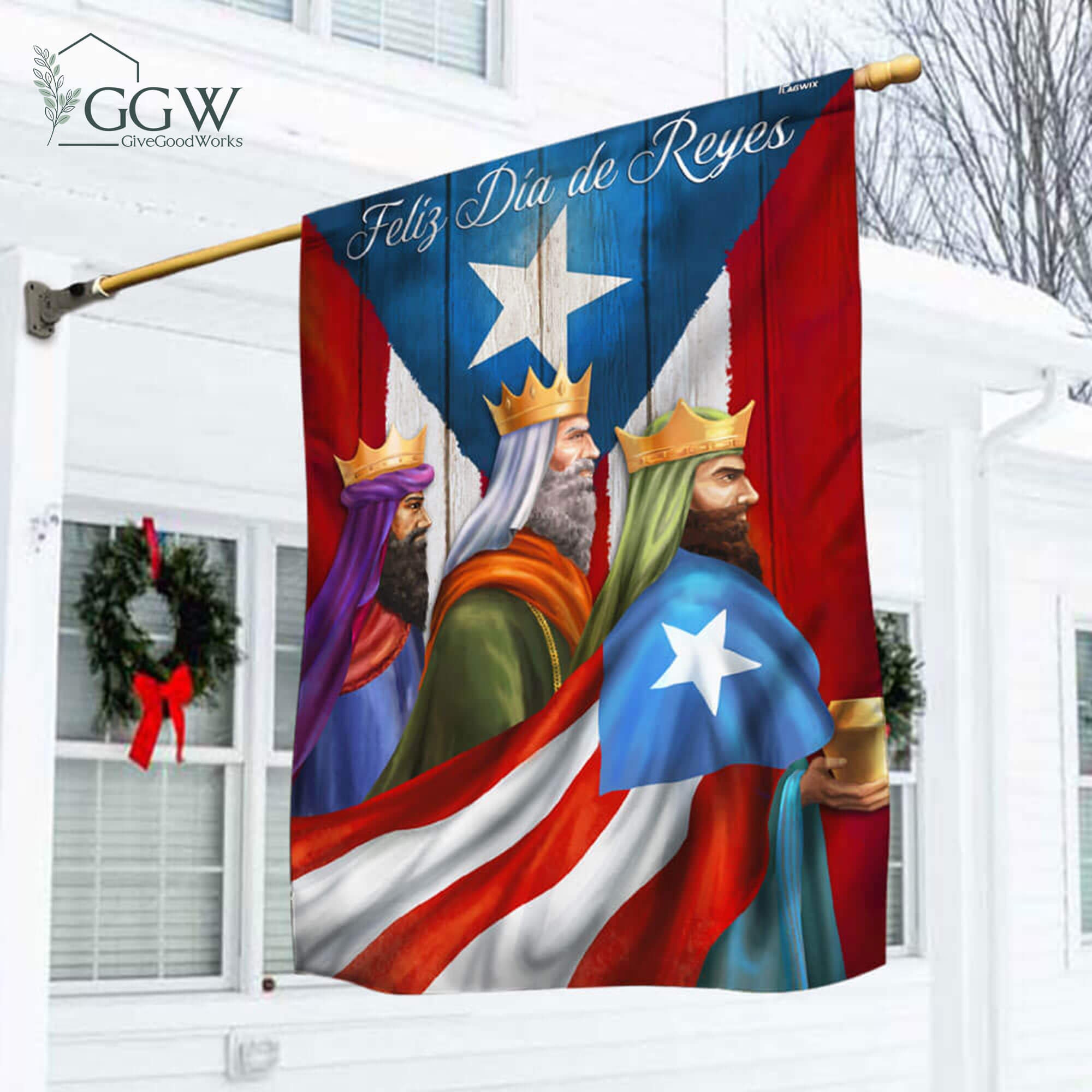 Three Kings Puerto Rico Flag, Three Wise Kings Flag, Puerto Rico Flag ...