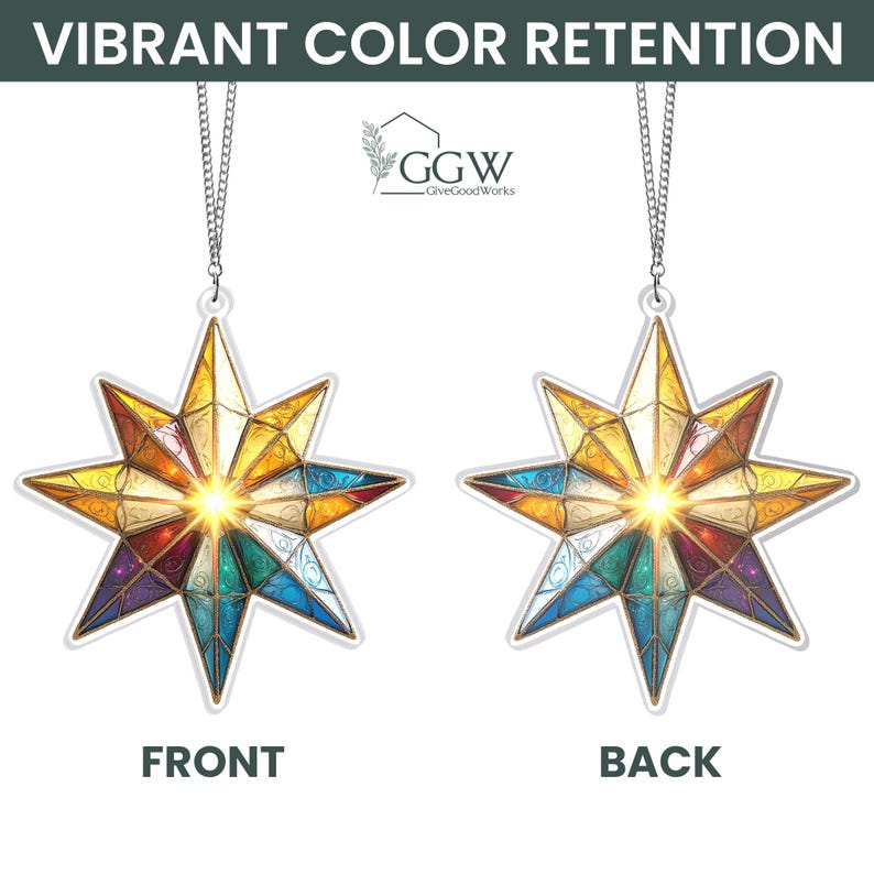 Nativity Bethlehem Suncatcher Hanging Sign, Bethlehem Star Ornament ...