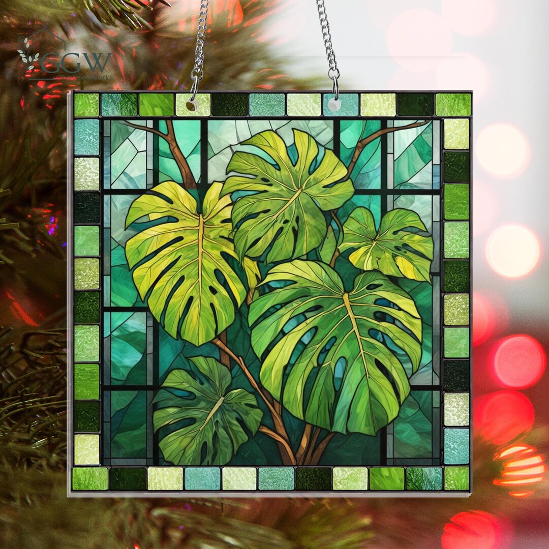 Acrylic Monstera Plant Suncatcher Window Hanging, Monstera Plant Lover ...