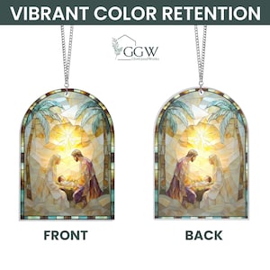 Nativity Suncatcher Hanging Sign, Nativity Jesus Christ Ornament ...