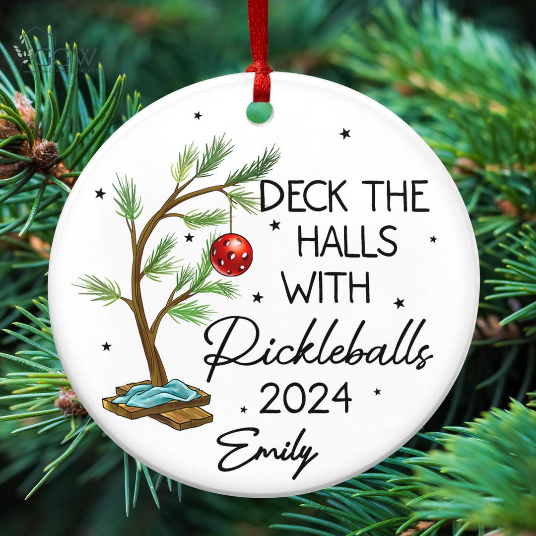 Personalized Pickleball Ceramic Ornament, Deck the Halls With ...