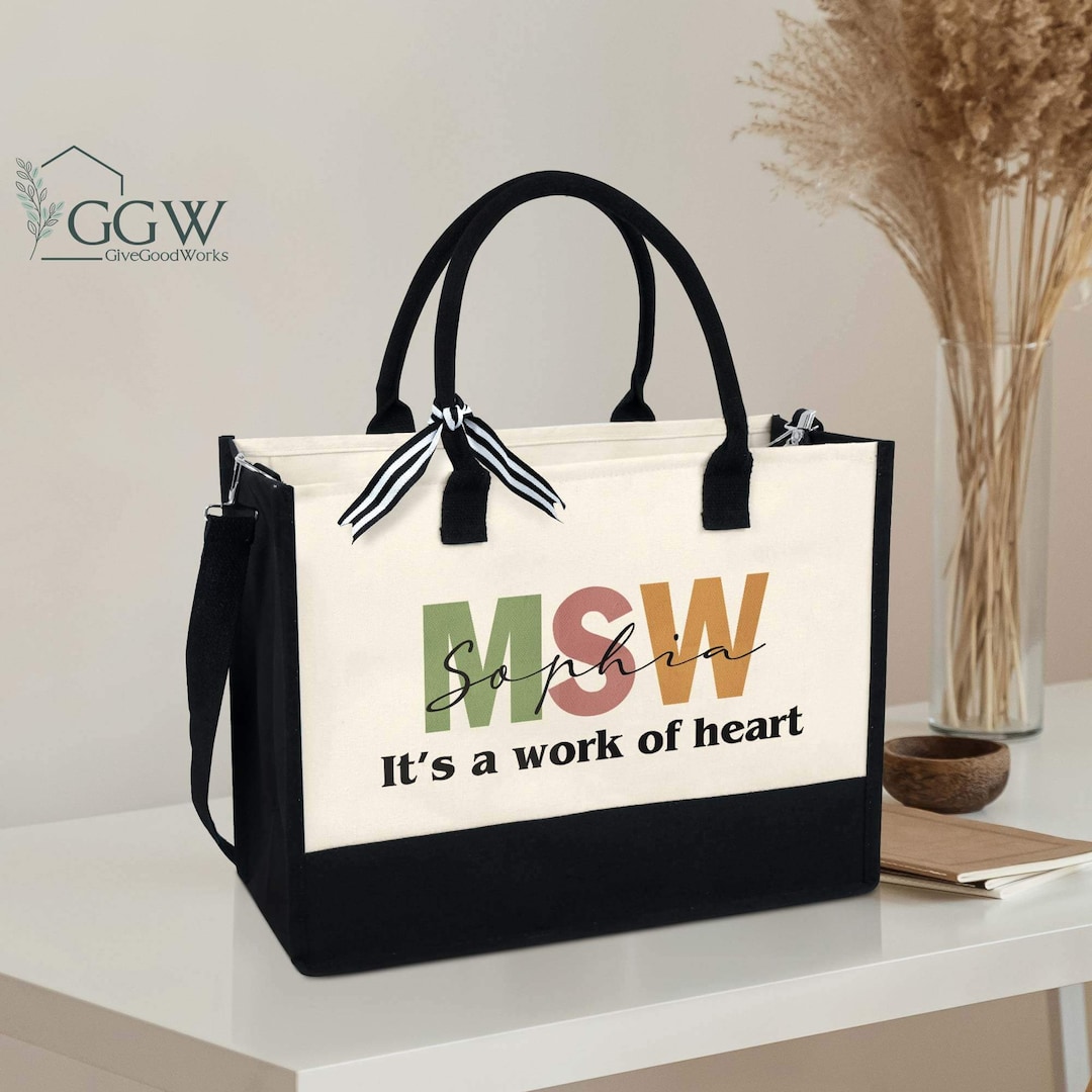 Social Worker Gift, Custom Social Work Tote Bag, School Counselor Gifts ...