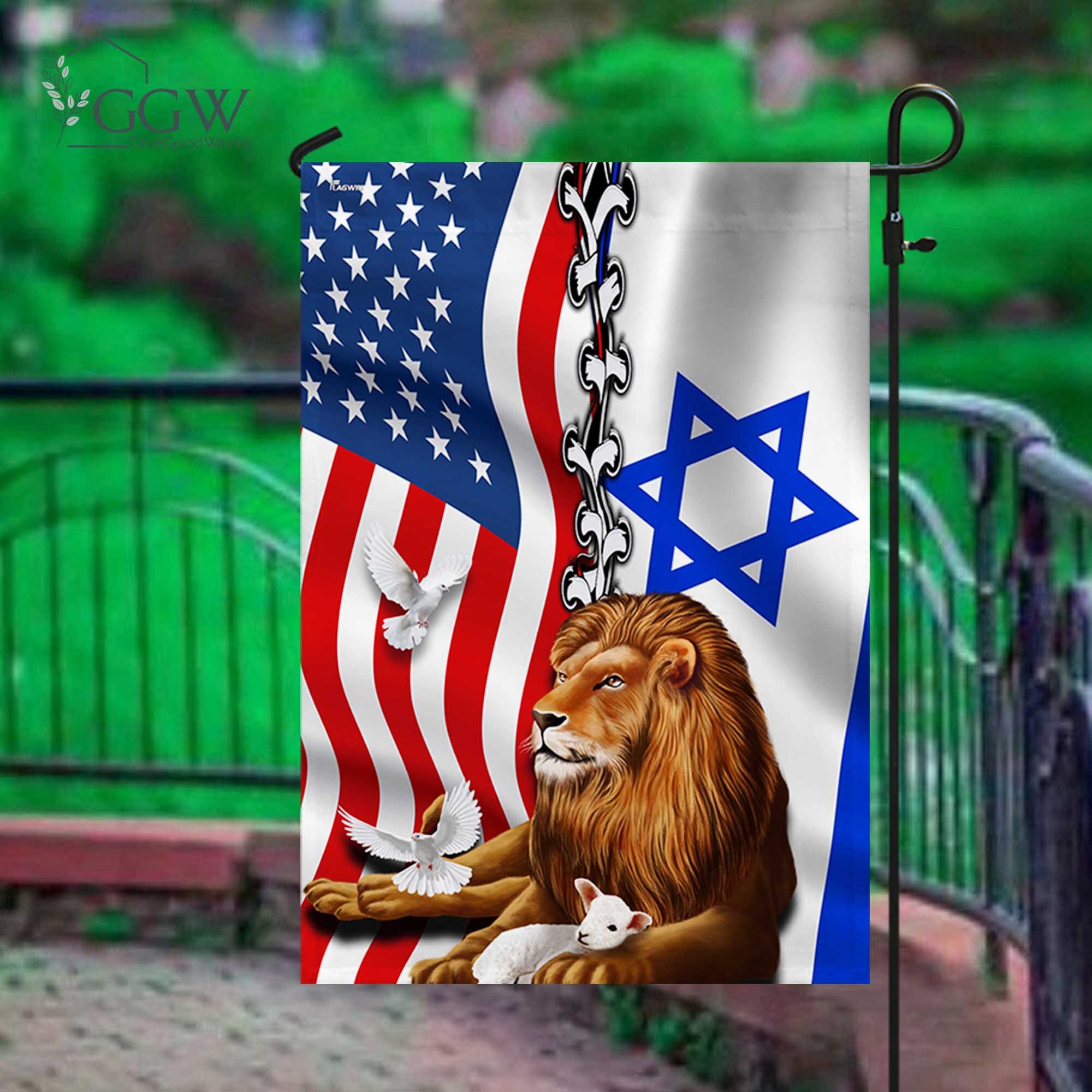 American Israel Israeli Flag, Lion Of Judah American Israeli Flag sold ...