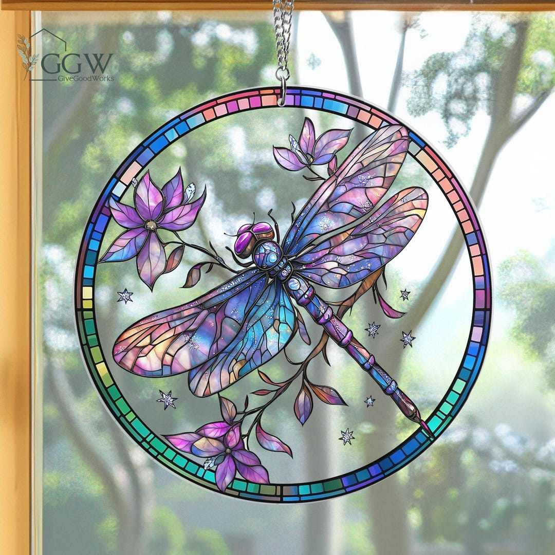 Dragonfly Acryllic Suncatcher Window Hanging, Dragonfly Suncatcher ...