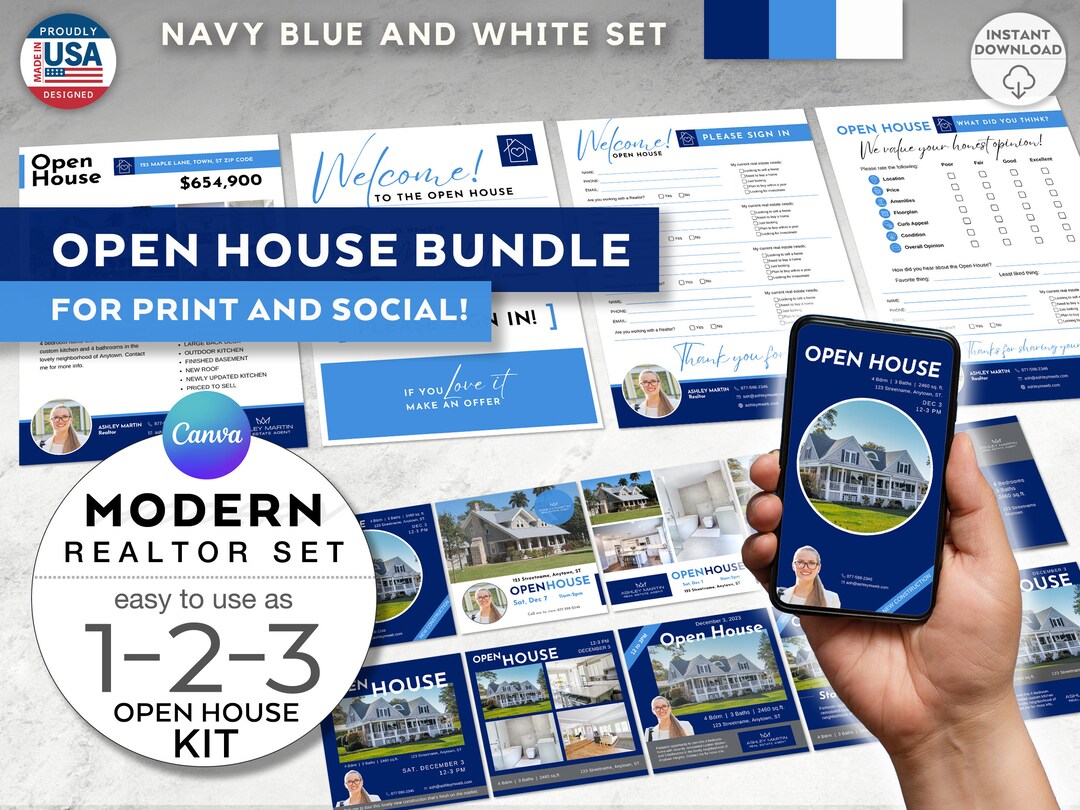 Open House Bundle for Realtors, Flyers, Instagram Posts, Stories in ...