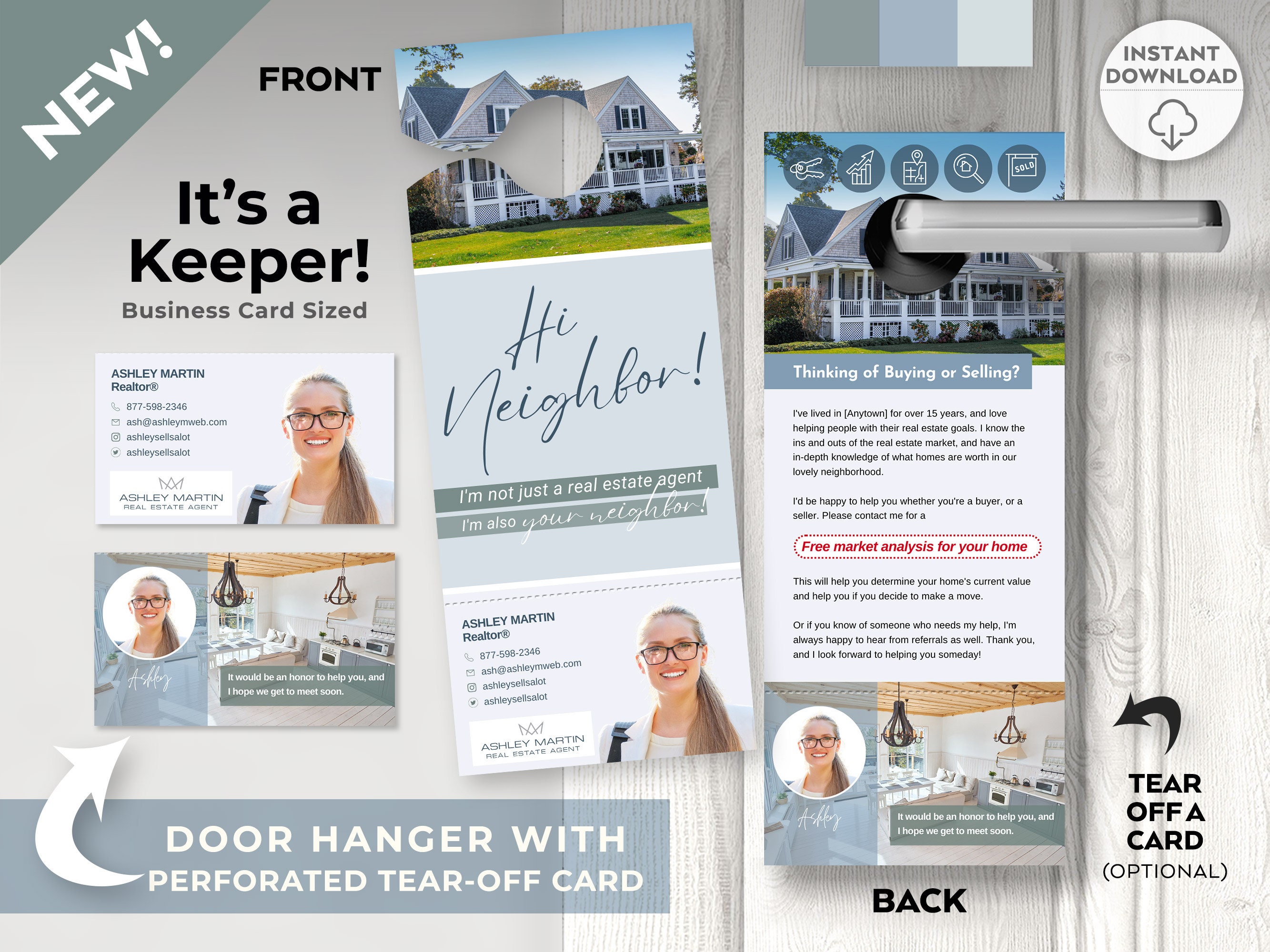 Real Estate Door Hanger Template Realtor Marketing Real - Etsy