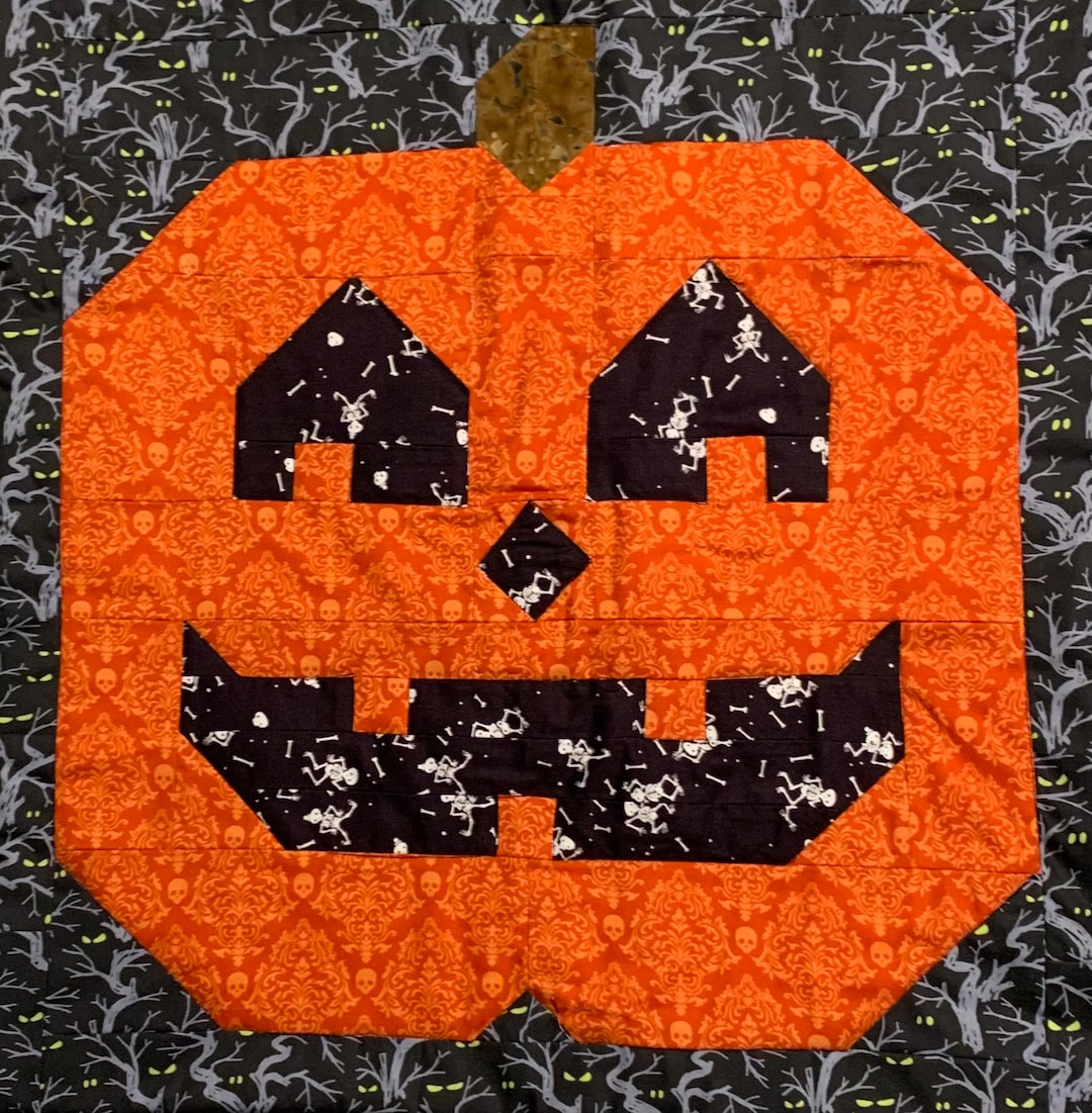 Halloween Pumpkin Quilt Block Pattern - Etsy