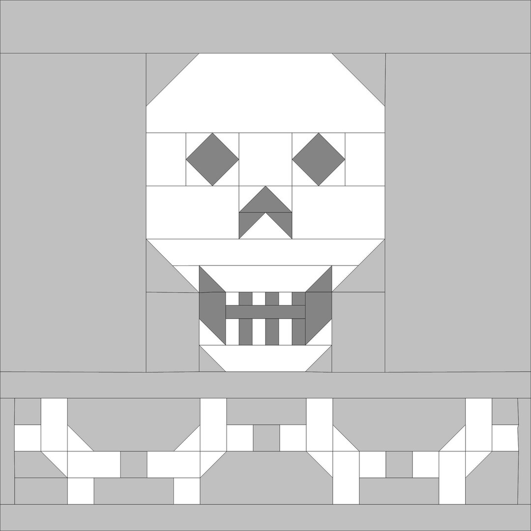 Halloween Skull Quilt Block Pattern - Etsy