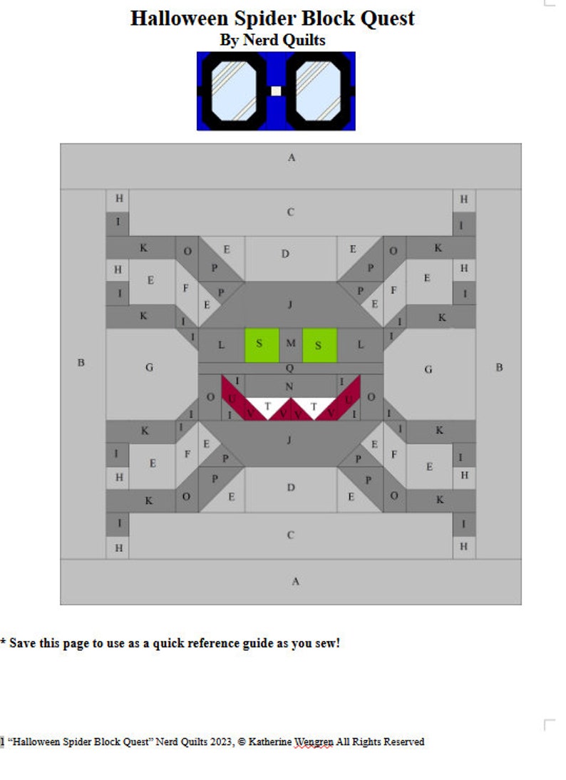 Halloween Spider Quilt Block Pattern - Etsy