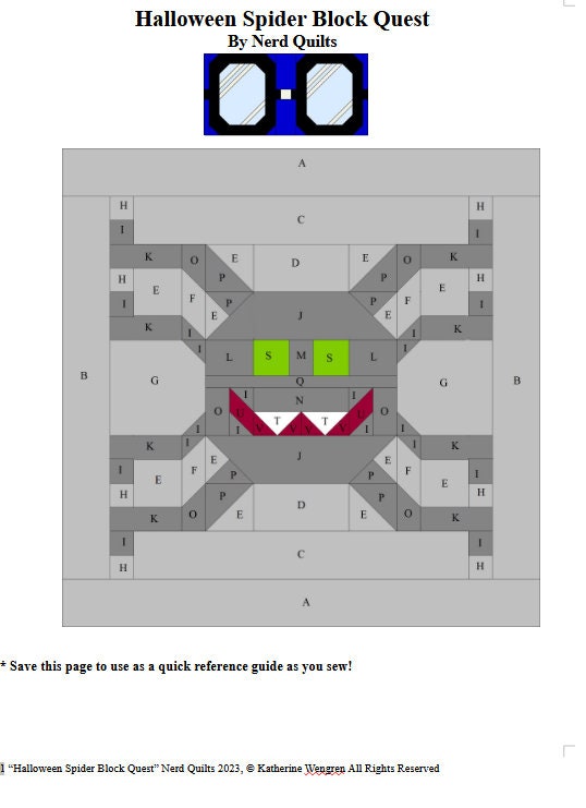 Halloween Spider Quilt Block Pattern - Etsy