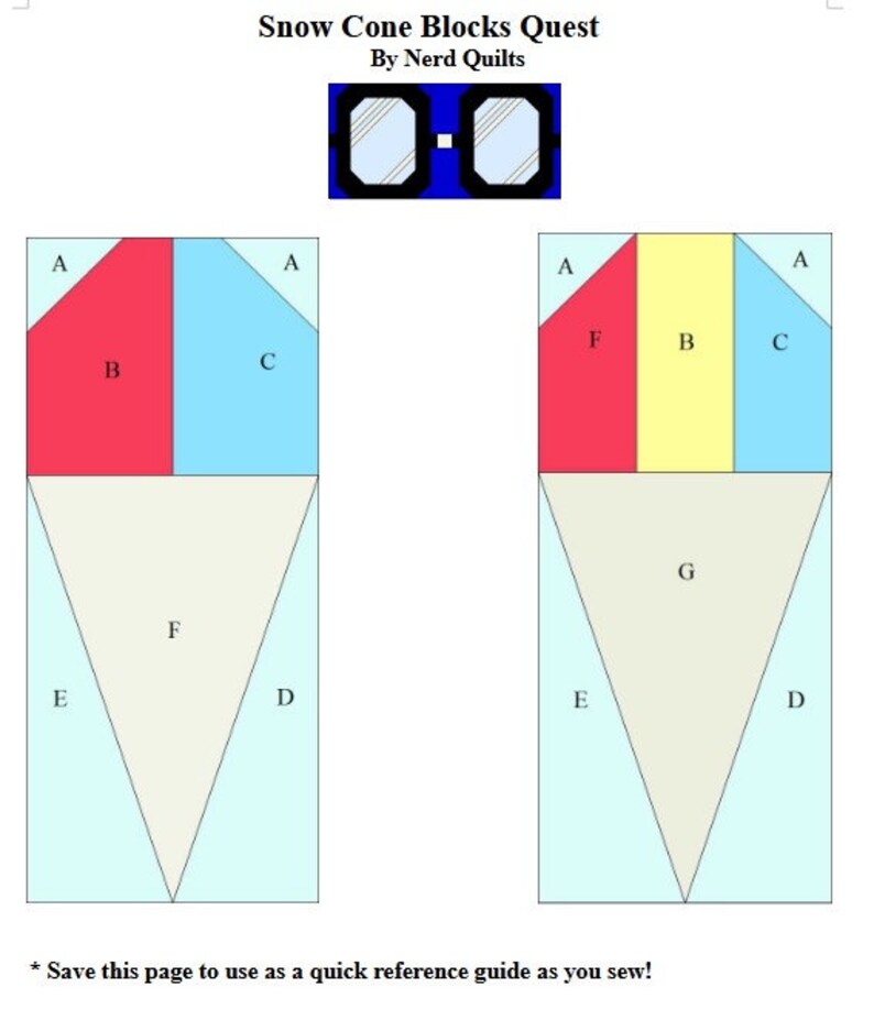 Snow Cones Quilt Block Pattern - Etsy