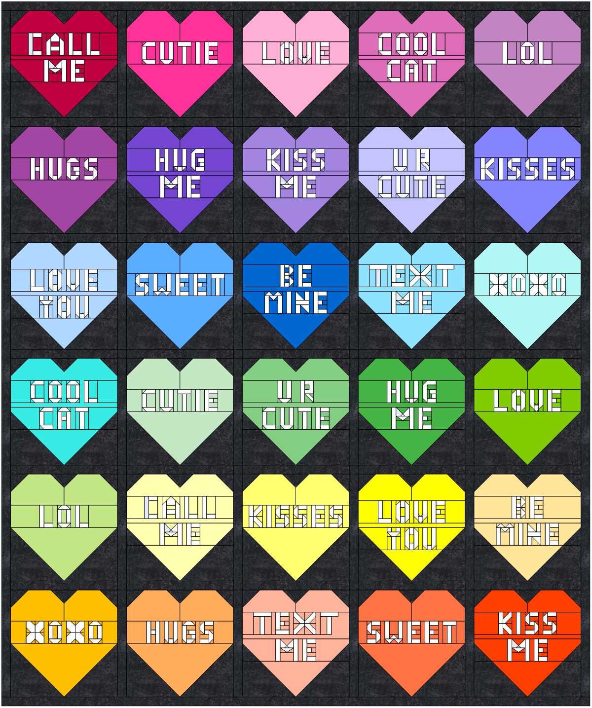 Candy Hearts Quilt Pattern - Etsy