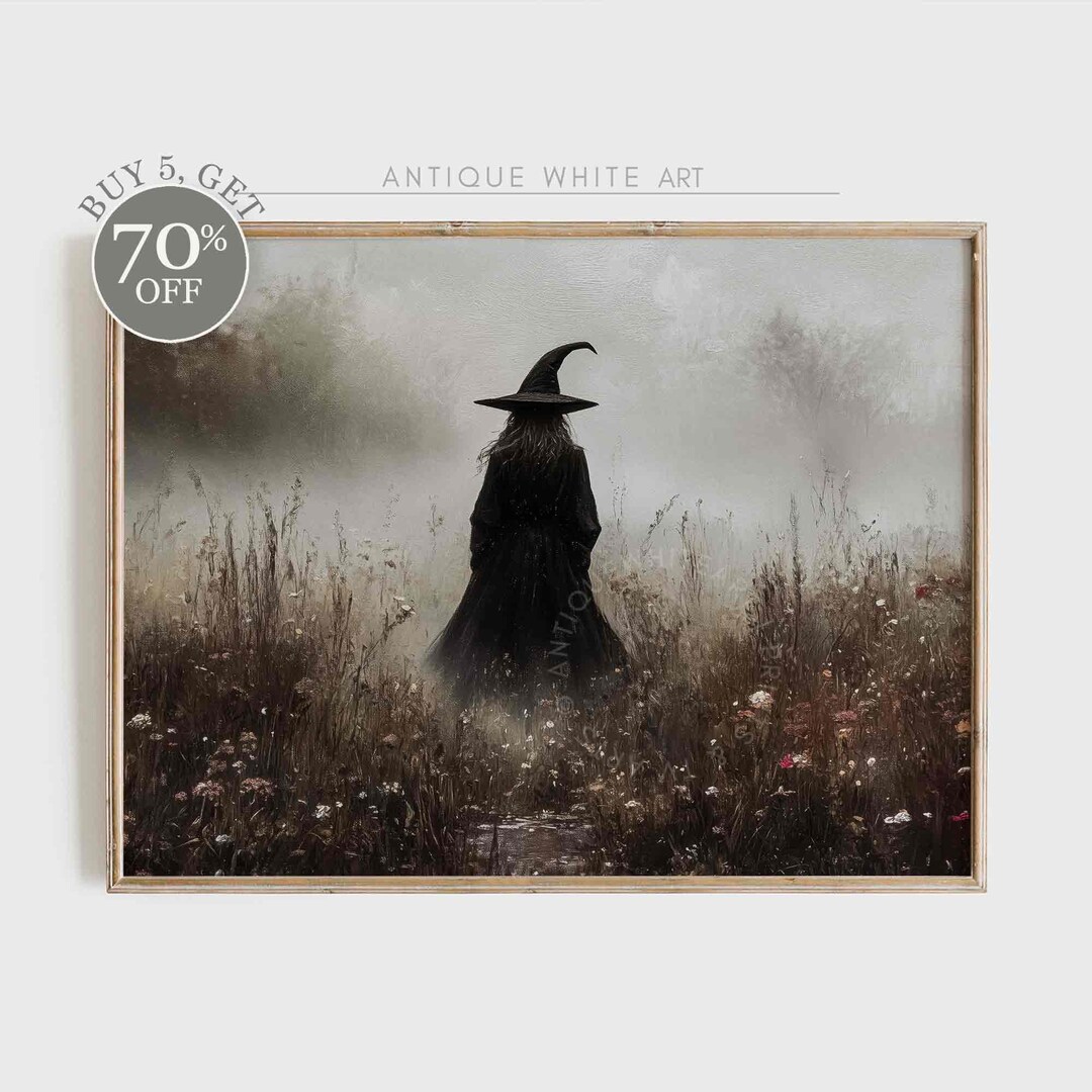 Halloween Witchy Prints, Printable Witch Wall Art, Halloween Rustic ...