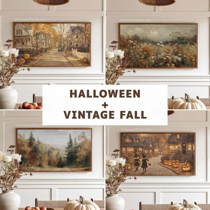 Halloween Frame TV Art Set: Vintage Spooky Digital Download TS83 - Etsy