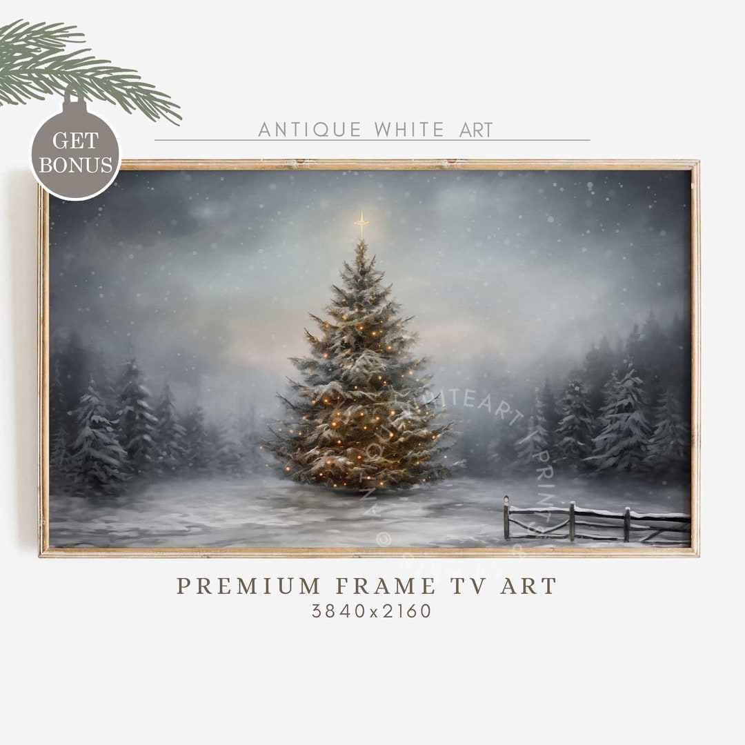 Christmas Tree Frame TV Art, Winter Samsung Frame TV Art, Farmhouse ...